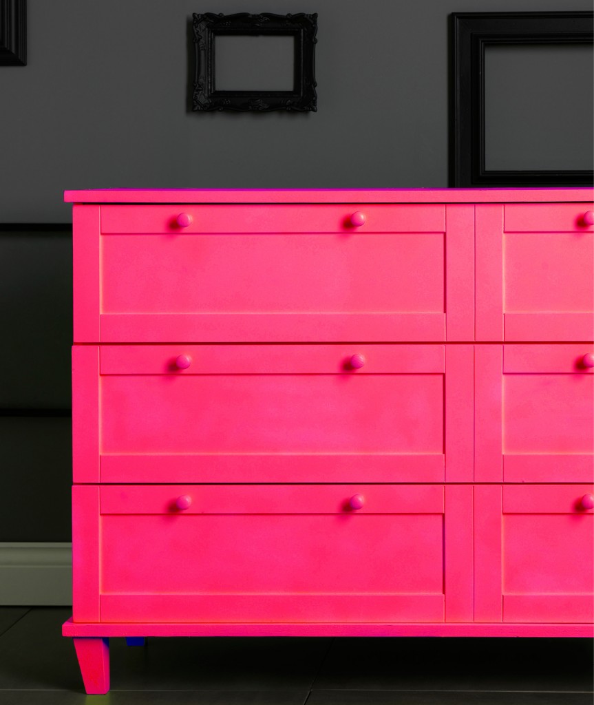 Neon Pink Dresser - Rustoleum Spray Paint